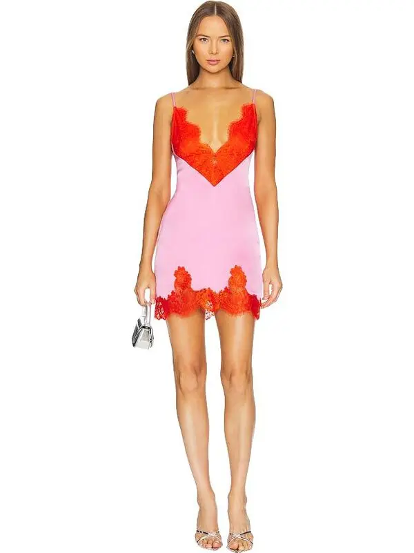 Ronny Kobo Nyko Lace-trimmed Dress - Cornflower Orange