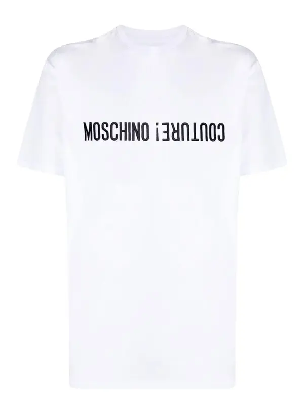 Moschino Logo-embroidered Cotton T-shirt - White