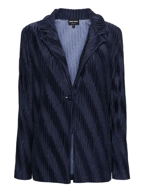 Giorgio Armani Plissé-effect Blazer - Blue
