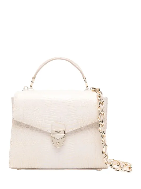 ASPINAL OF LONDON Midi Mayfair Top-handle Bag - White