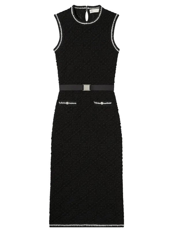 Tory Burch Pointelle-knit Tank Dress - Black