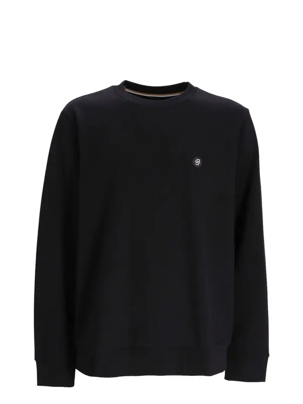 BOSS Logo-patch Crew-neck Sweatshirt - Black