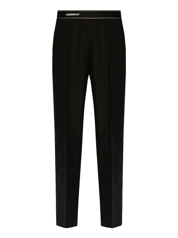 Casablanca Pressed-crease Virgin Wool Trousers - Black