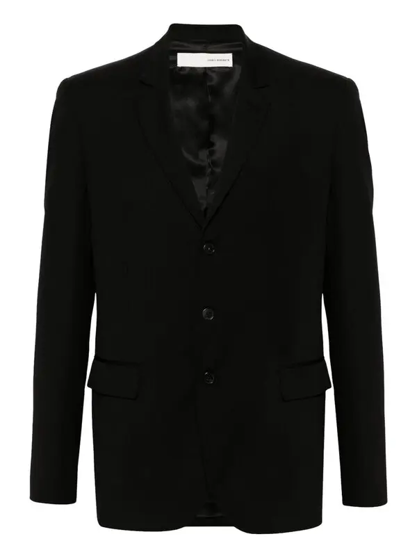 Isabel Benenato Single-breasted Wool Blazer - Black