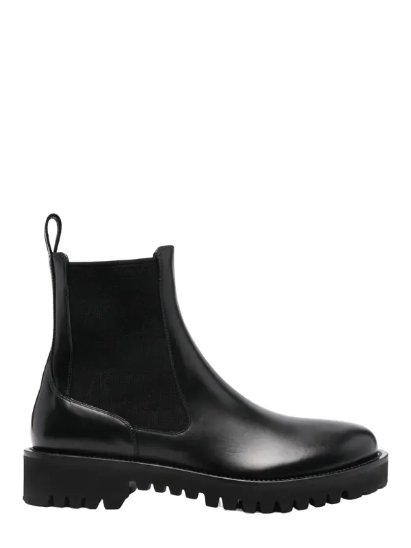 Valentino Garavani Toile Iconographe Leather Chelsea Boots - Black