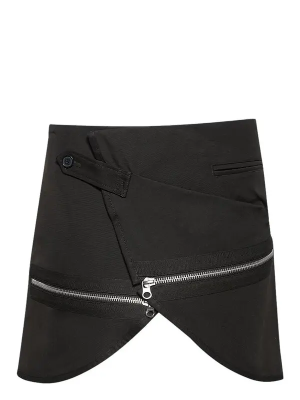 COURRÃ¨GES Modular Cotton Mini Skirt - Mud Brown