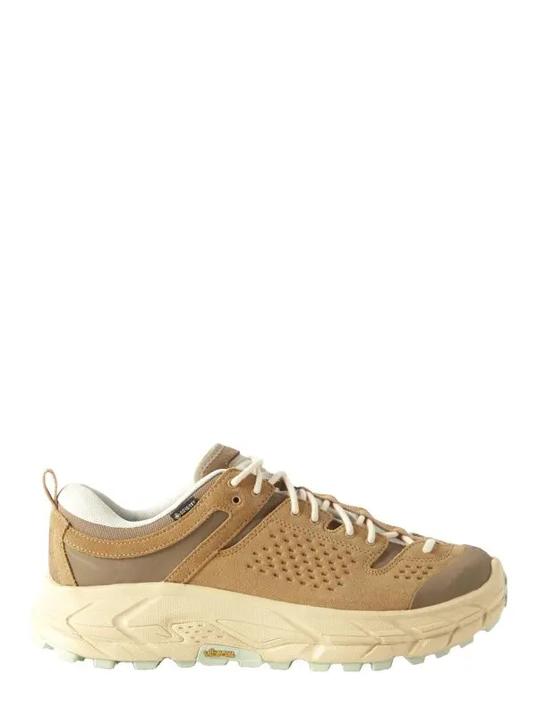 HOKA® Tor Ultra Lo' Suede And Mesh Lace-up Sneakers - Brown