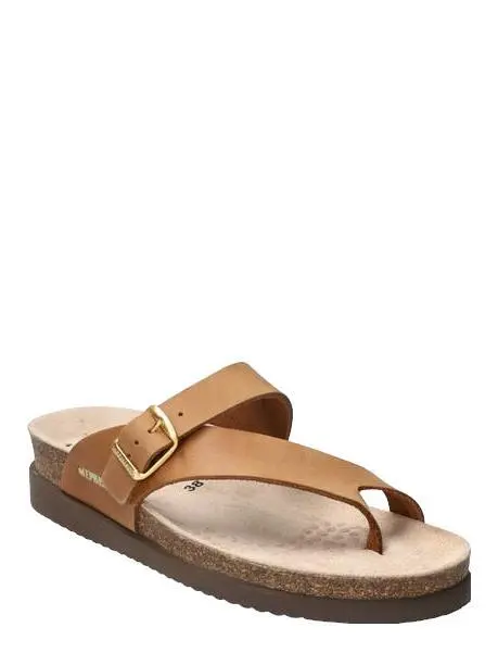Mephisto Helen Toe Loop Sandal - Camel Scratch Leather