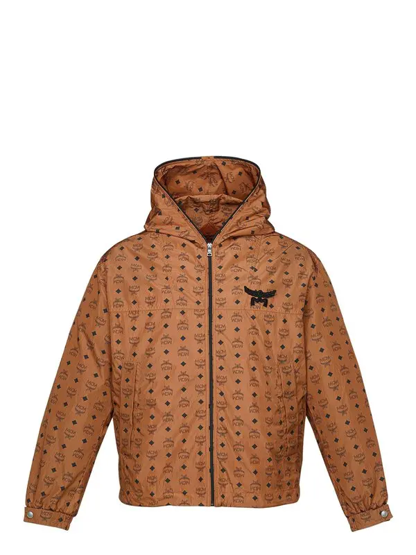 Mcm Monogram Print Windbreaker - Cognac