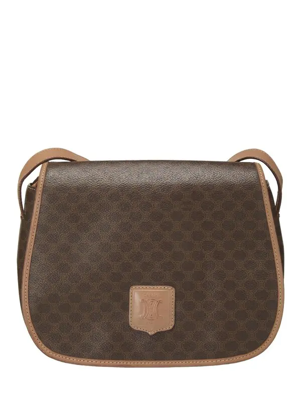 Celine Macadam Coated Canvas Crossbody - Brown