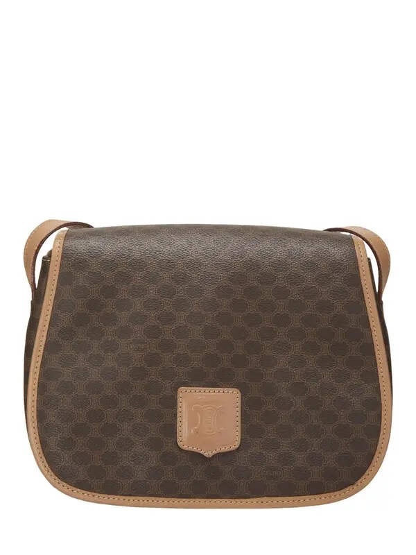 Celine Macadam Coated Canvas Crossbody - Brown