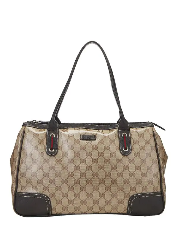 Gucci Original Gg Crystal Canvas Princy Tote Bag - Brown