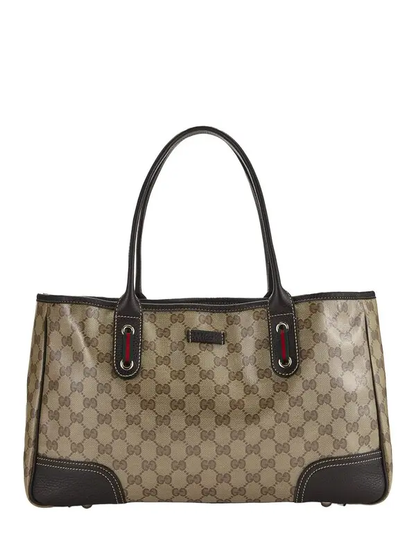 Gucci Original Gg Crystal Canvas Princy Tote Bag - Brown