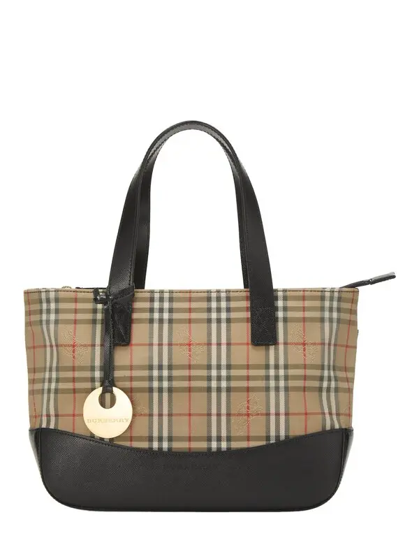 Burberry Haymarket Check Handbag - Black