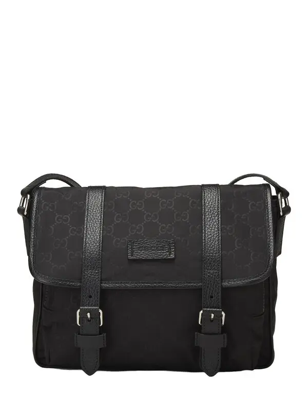 Gucci Gg Flap Messenger Bag - Black