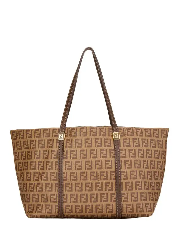 Fendi Zucchino Coated Tote - Brown