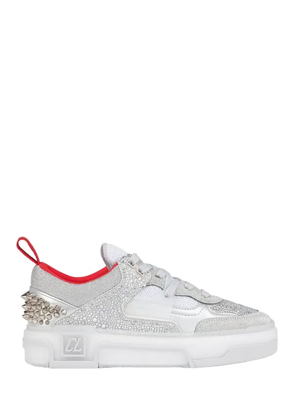 CHRISTIAN LOUBOUTIN Astroloubi Donna Strass Sneakers - Silver