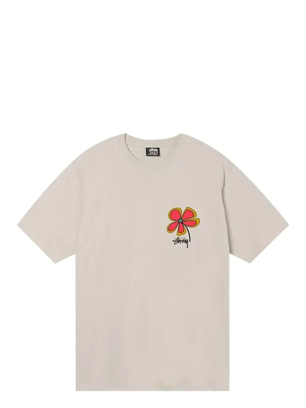 StÜssy Flower Tee 'smoke - Cream