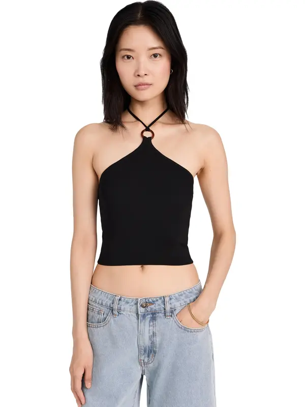 Rails Amora Halter Knit Top - Black