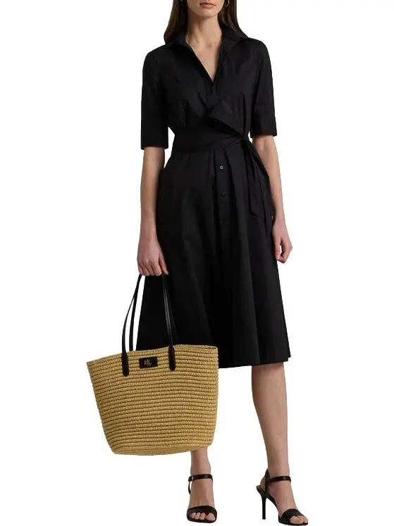 Ralph Lauren Belted Cotton-blend Shirtdress - Black