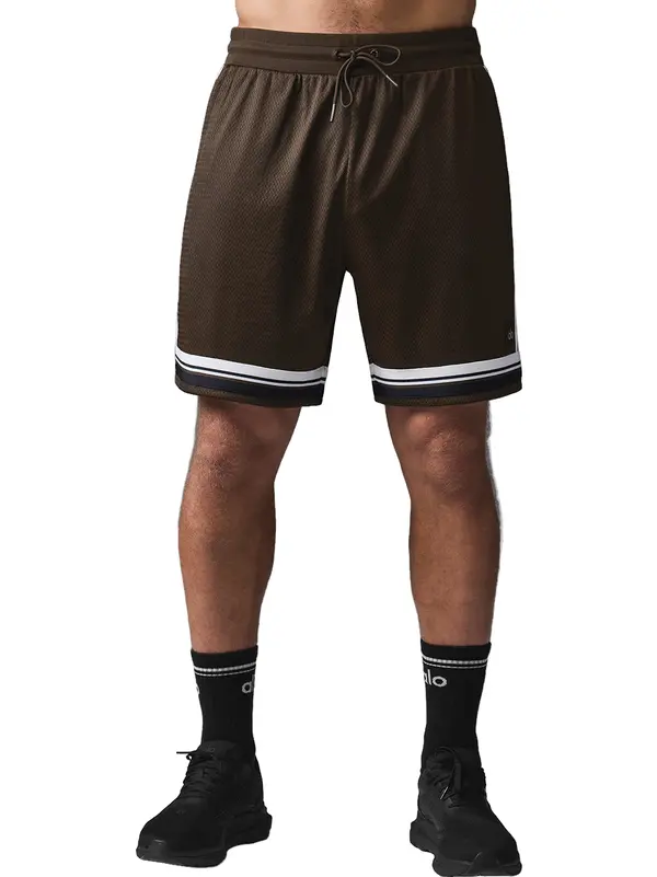 Alo Yoga 7" Key Mesh Basketball Short - Espresso