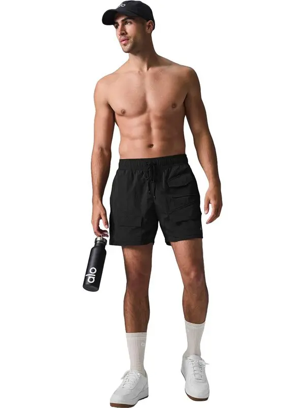 Alo Yoga Crinkle Nylon Excursion Cargo Short - Black