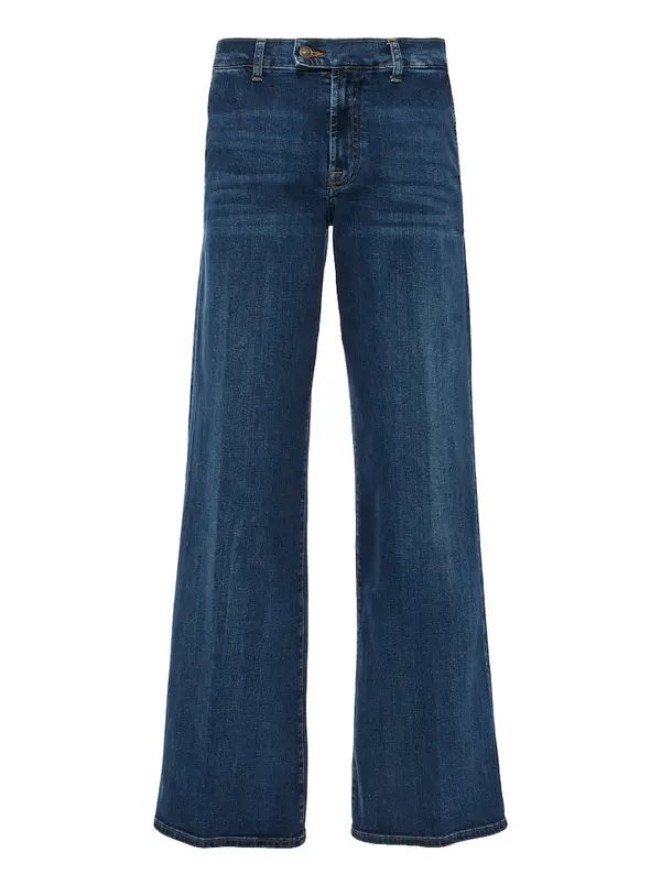 7 For All Mankind Lotta Rebel High-rise Wide-leg Jeans - Blue