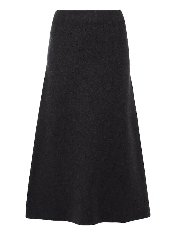 JIL SANDER Wool Midi Skirt - Grey