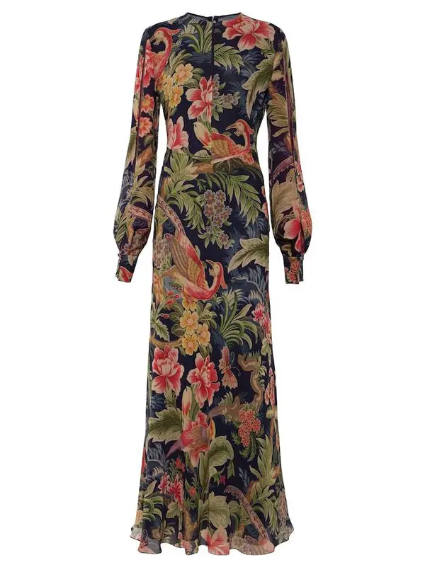Etro Floral Silk Chiffon Gown - Multicoloured