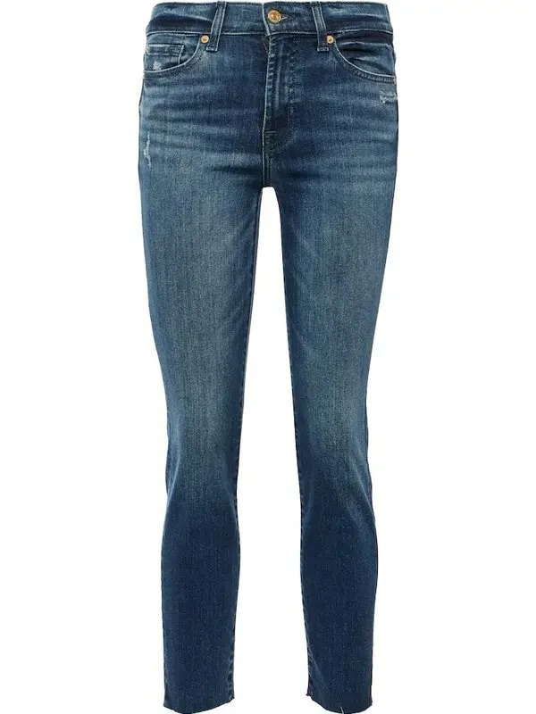 7 For All Mankind Roxanne Ankle-length Jeans - Blue