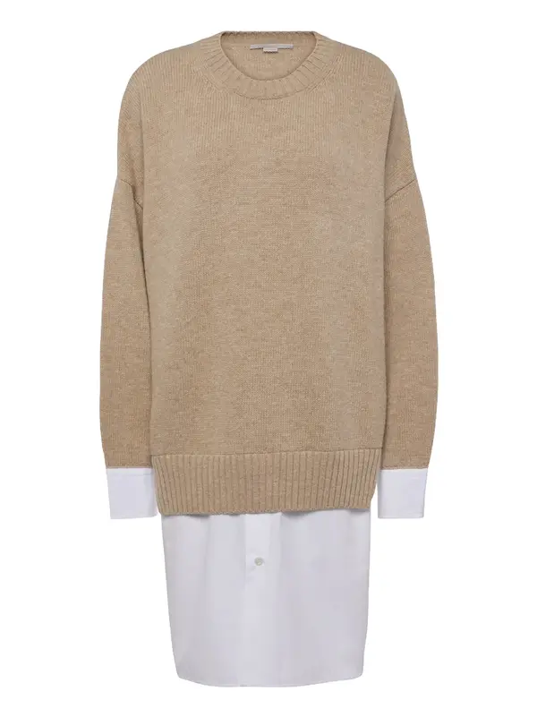 Stella McCartney Layered Virgin Wool Sweater - Beige