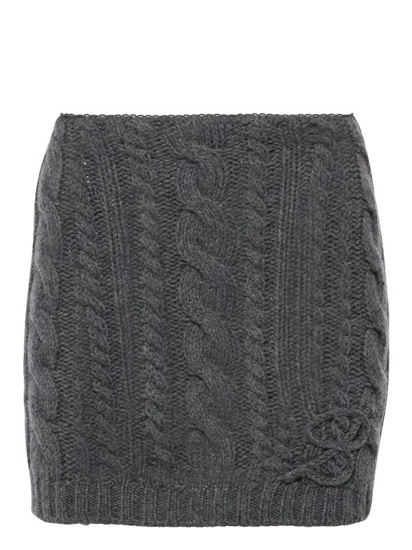 Blumarine Cable-knit Mini Skirt - Grey