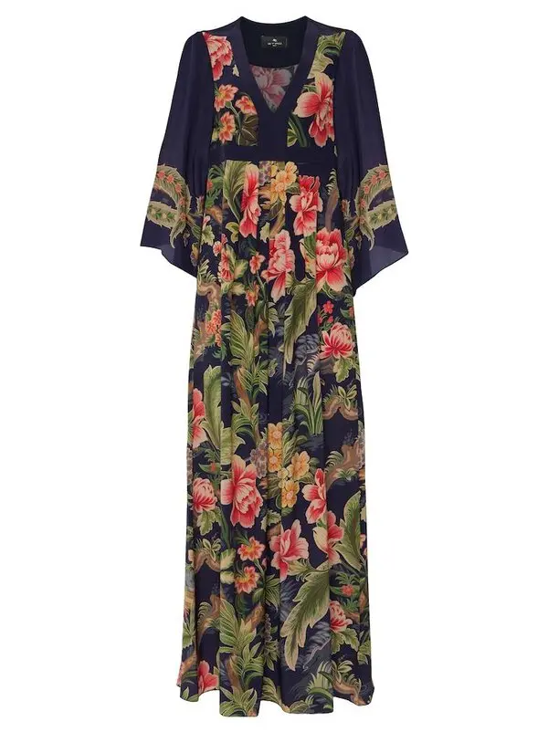Etro Floral Silk Crêpe De Chine Maxi Dress - Multicoloured