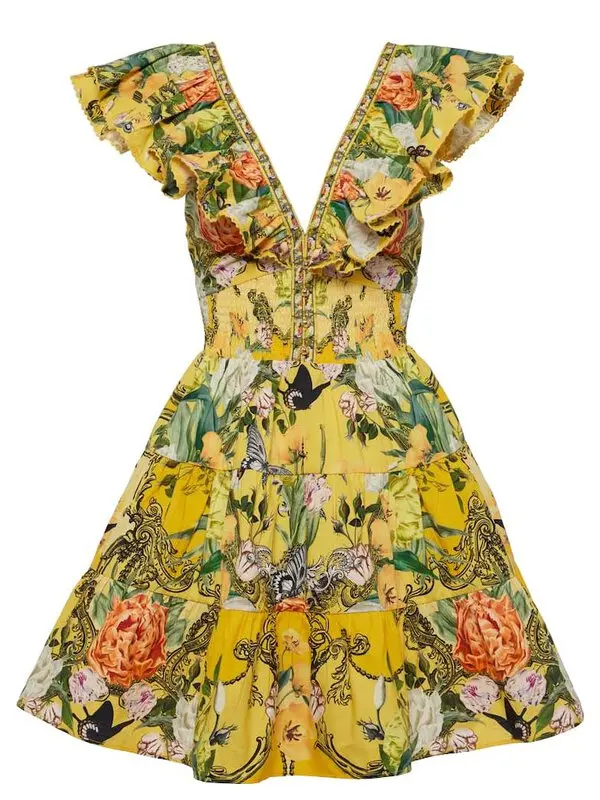 Camilla Paths Of Gold Minidress - Multicoloured