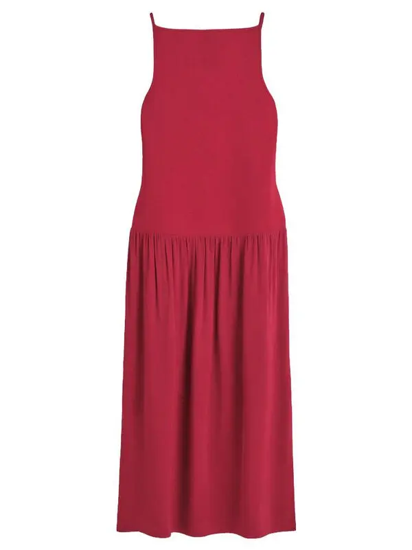 Cos Contrast Panel Maxi Dress - Red