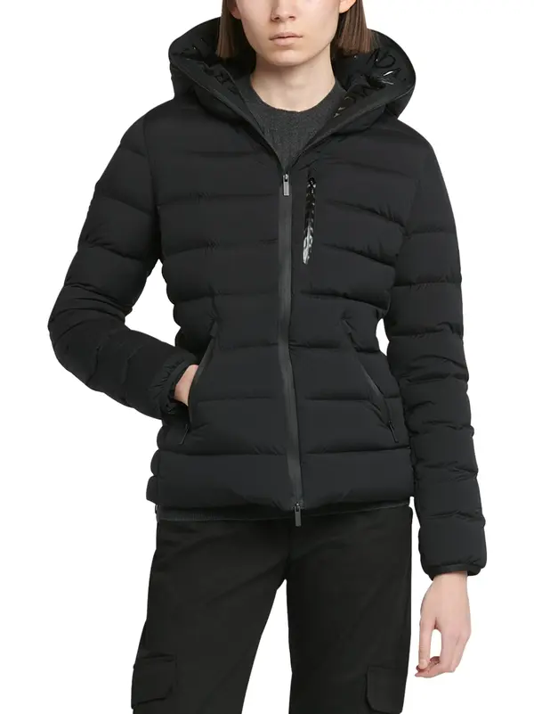 Moncler Herbe Stretch Nylon Hooded Puffer Jacket - Black