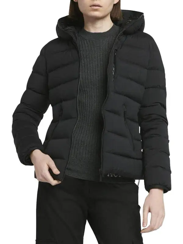 Moncler Herbe Stretch Nylon Hooded Puffer Jacket - Black
