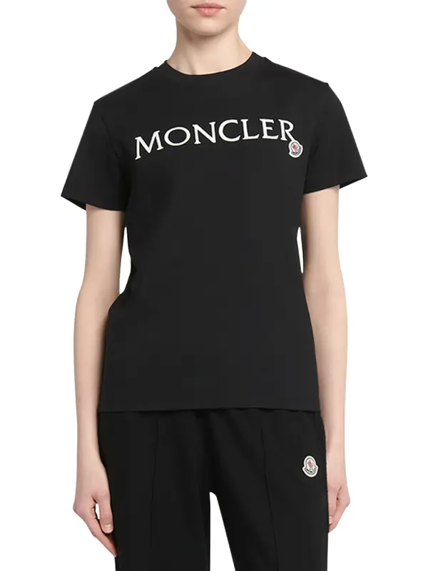 Moncler Embroidered Logo T-shirt - Black