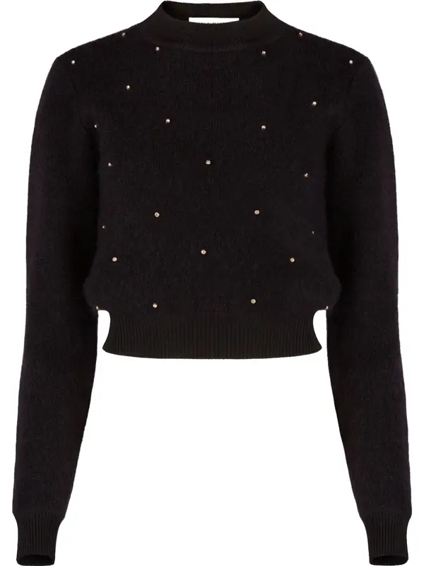 Nina Ricci Mohair-blend Studded Sweater - Black