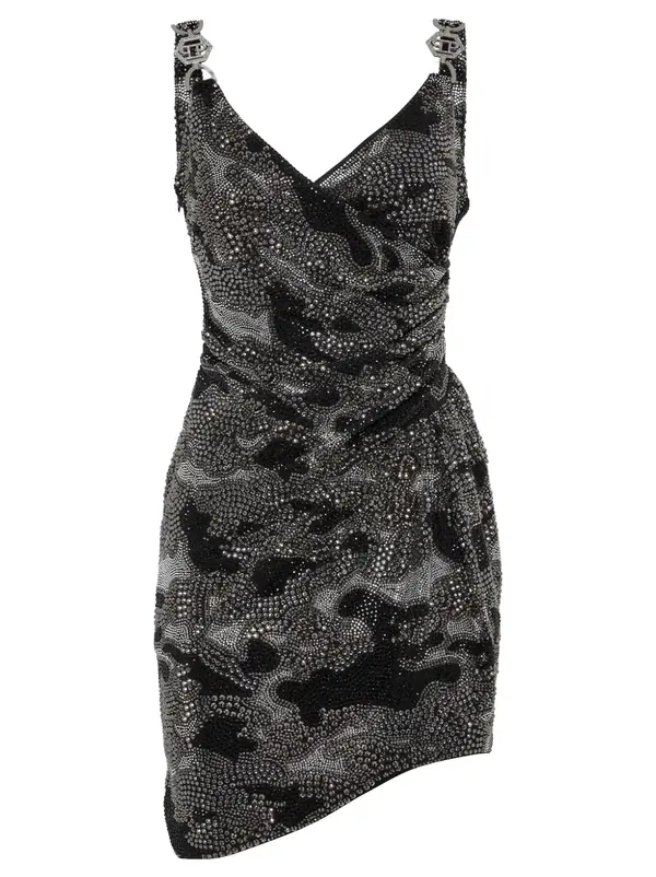 Philipp Plein Crystal-embellished Minidress - Black