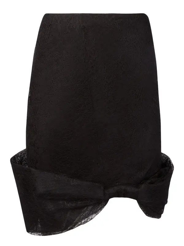 Nina Ricci Lace Skirt With Bow - Black