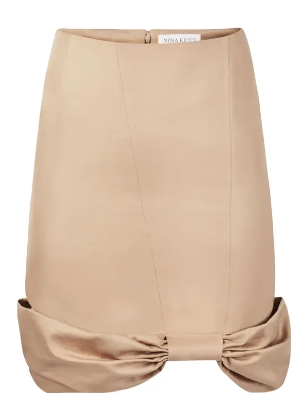 Nina Ricci Bow Peplum Skirt - Neutrals