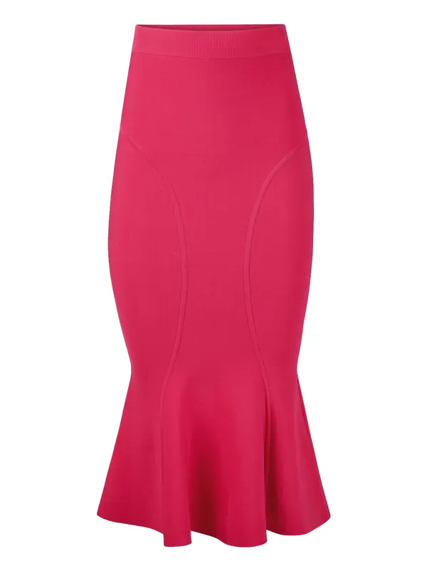 Nina Ricci Cutline Peplum Skirt - Red