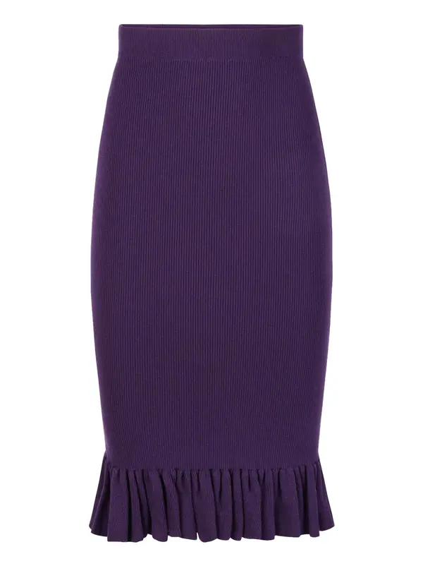 Nina Ricci Ruffled Peplum Midi Skirt - Purple