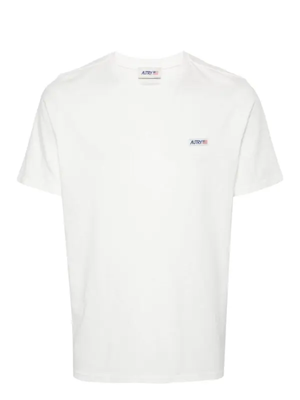 AUTRY Logo-patch Cotton T-shirt - White