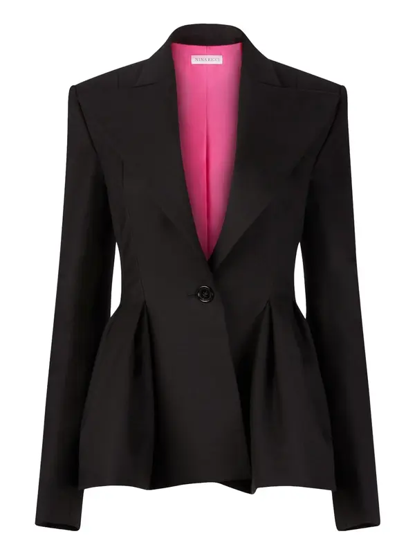Nina Ricci Peplum Hem Blazer - Black