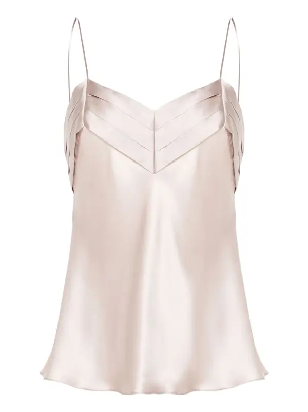 Carine Gilson Pleated Silk Camisole - Pink