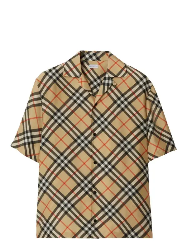 Burberry Nova Check Silk Shirt - Neutrals