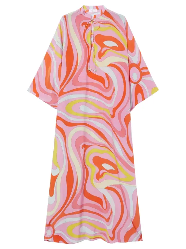Emilio Pucci Marmo-print Silk Maxi Dress - Pink