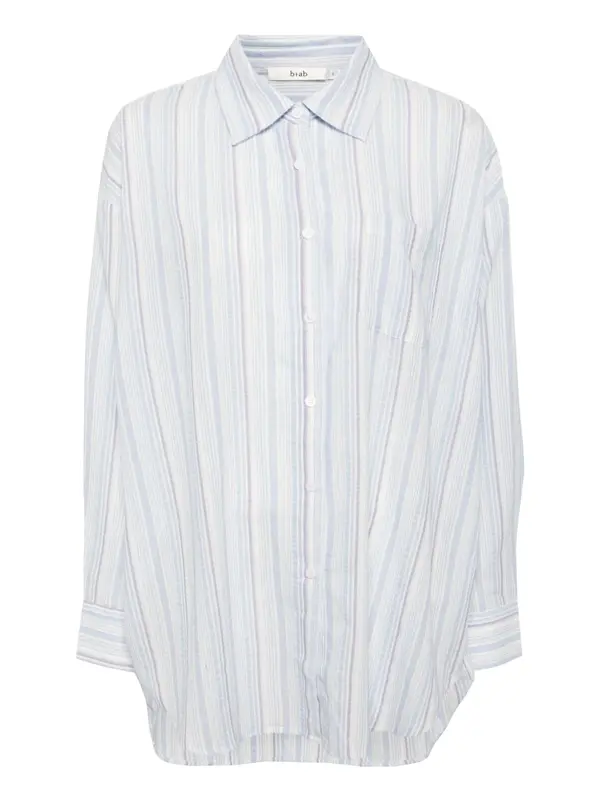 B+AB Striped Button-up Shirt - Blue